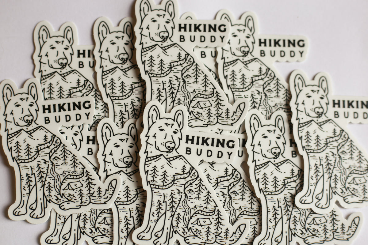 Hiking Buddy Sticker - Kai's Canine Creative